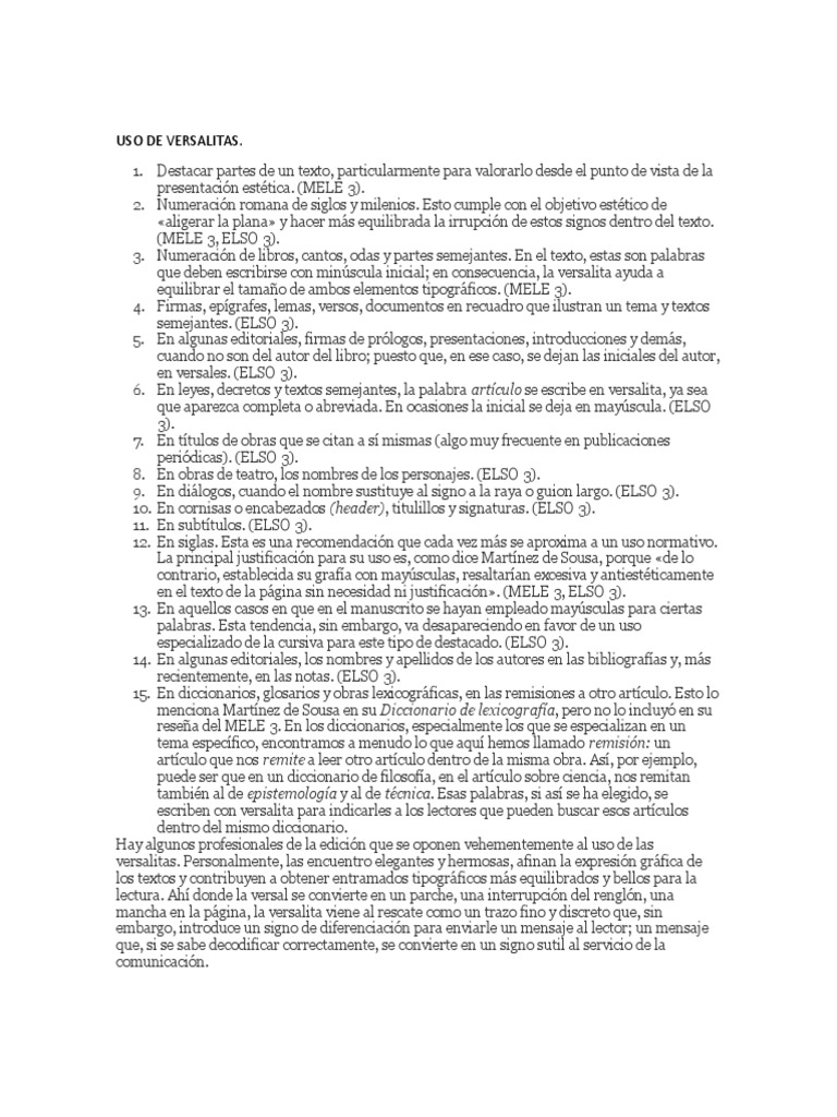 Uso y beneficios de las versalitas | PDF | Diccionario | Escritura