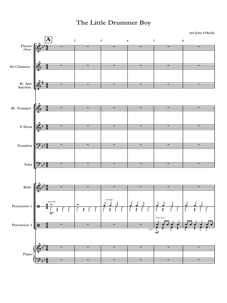 The Little Drummer Boy - Partitura y Partes | PDF | Percussion ...