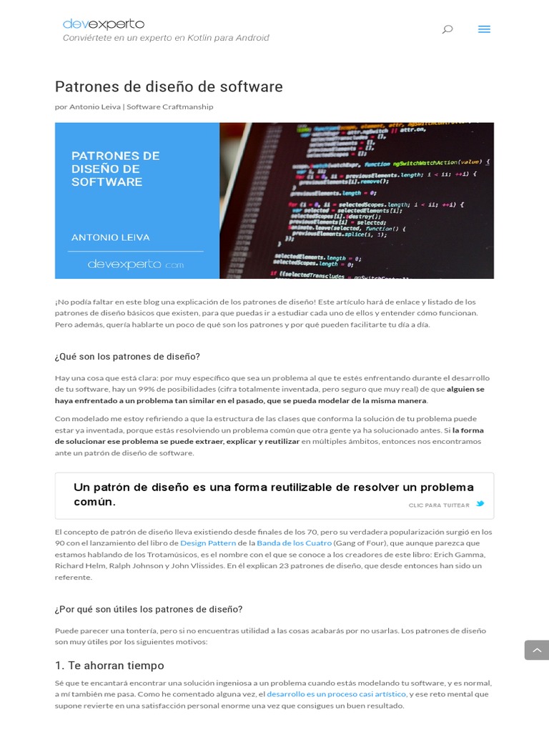 Patrones de Diseño de Software - DevExperto | Patrón de diseño de software | Objeto (informática)