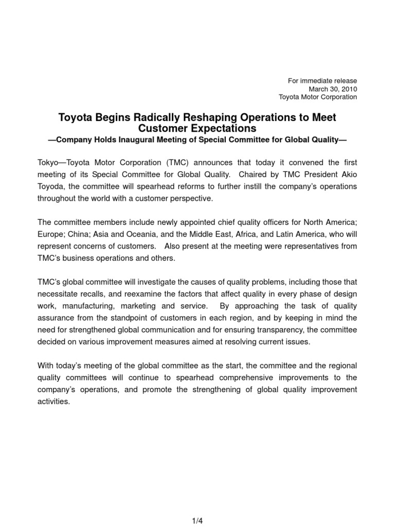 Global Quality | PDF | Toyota | Vehicles