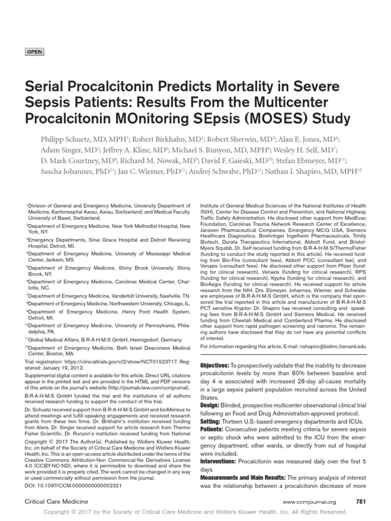Serial Procalcitonin Predicts Mortality in Severe Sepsis Patients ...