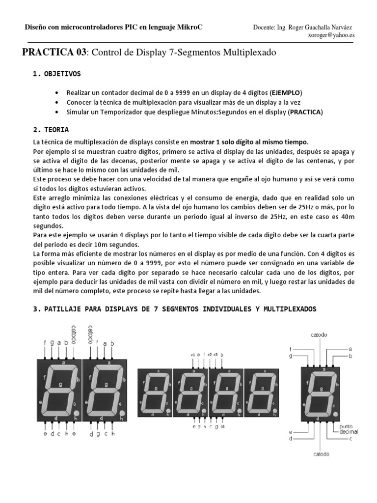 P03 Control de Display de 7 Segmentos Multiplexado | PDF | Ingenieria ...