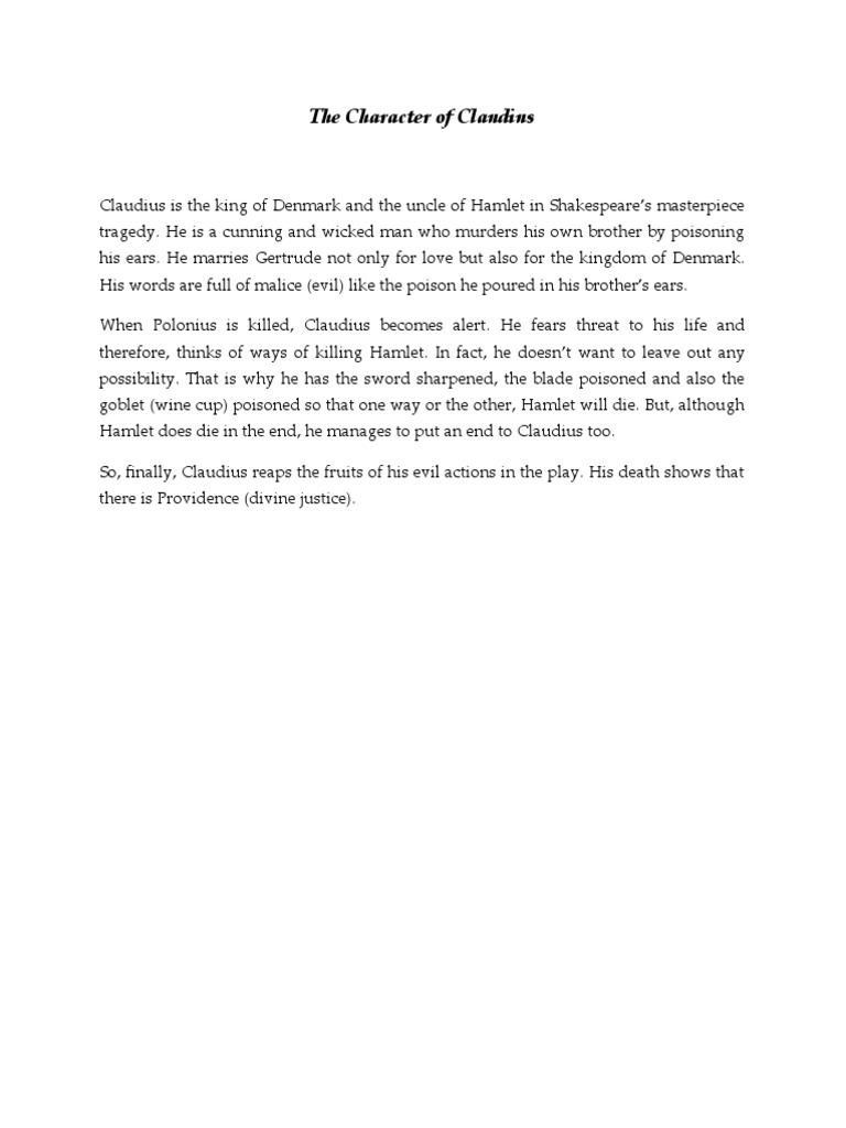 Evil Claudius Hamlet