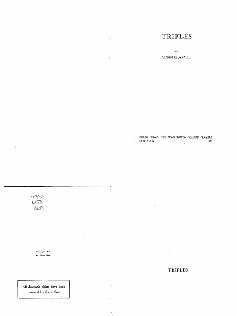 Trifles by Susan Glaspell | PDF