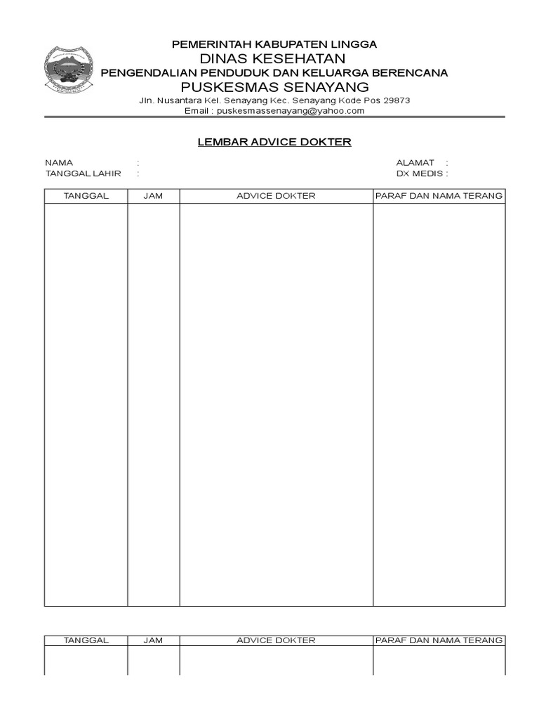 Lembar Advis Dokter | PDF