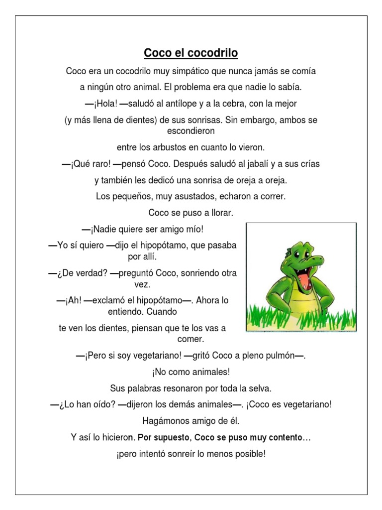 Coco, el cocodrilo vegetariano | PDF