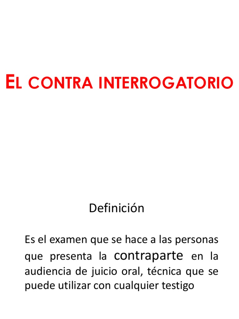 Contra Interrogatorio-1 | PDF | Testigo | Verdad