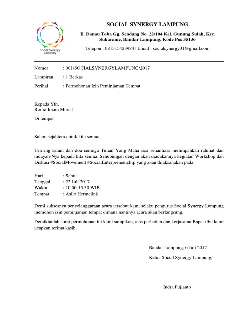 Surat Izin Pemakaian Tempat | PDF