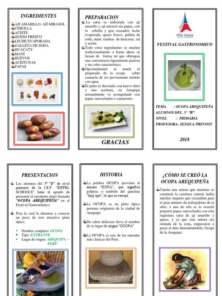 Triptico Ocopa | PDF | Cocina occidental | Comida regional y étnica