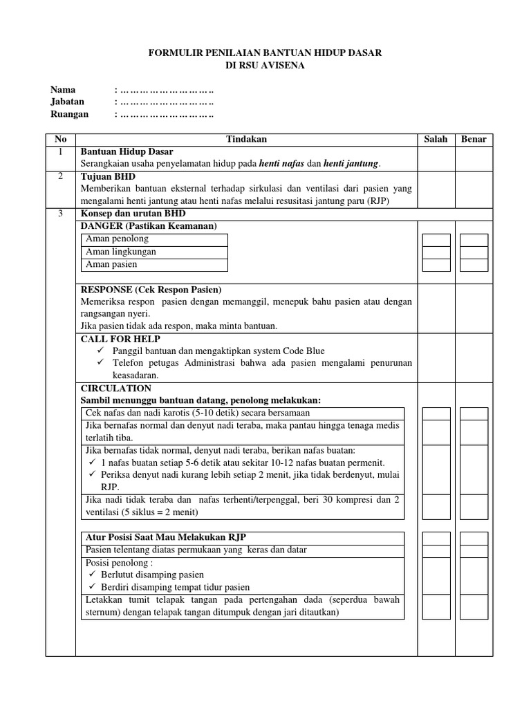 Formulir Penilaian BHD New | PDF