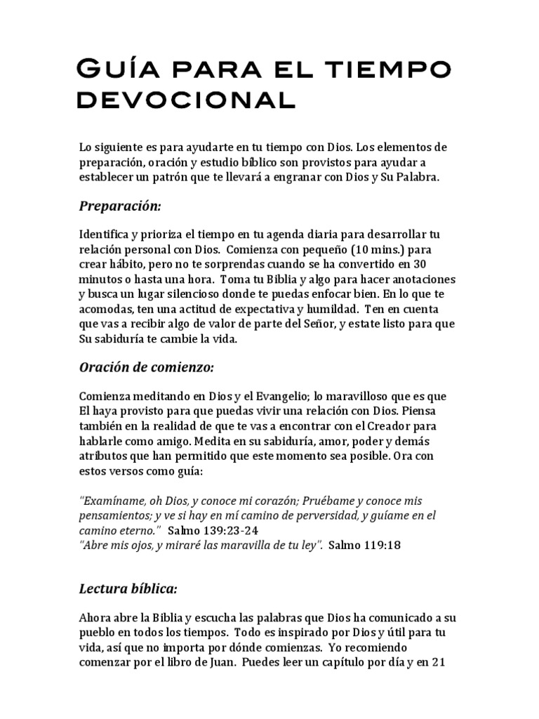 Guía para tu tiempo devocional | PDF | Dios | Oración