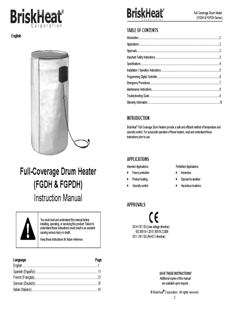 FGDH Instructions RevH | PDF | Hvac | Fires