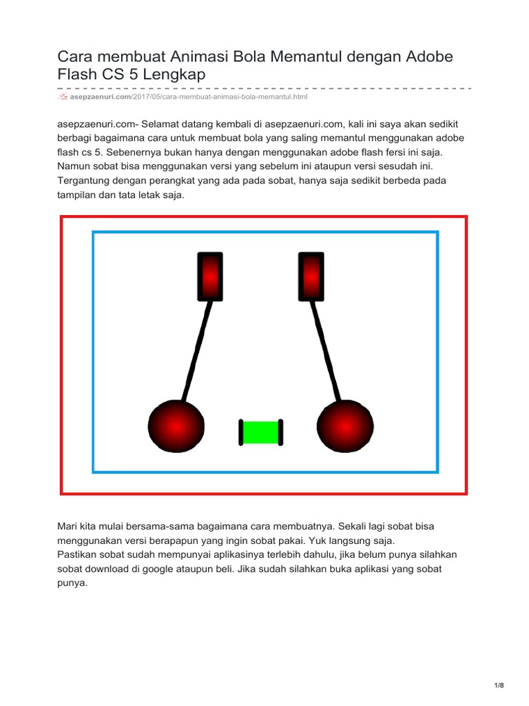 Cara Membuat Animasi Bola Memantul Dengan Adobe Flash CS 5 Lengkap | PDF