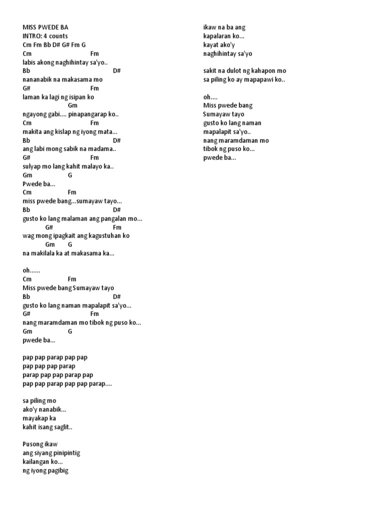 Miss Pwede Ba Chords