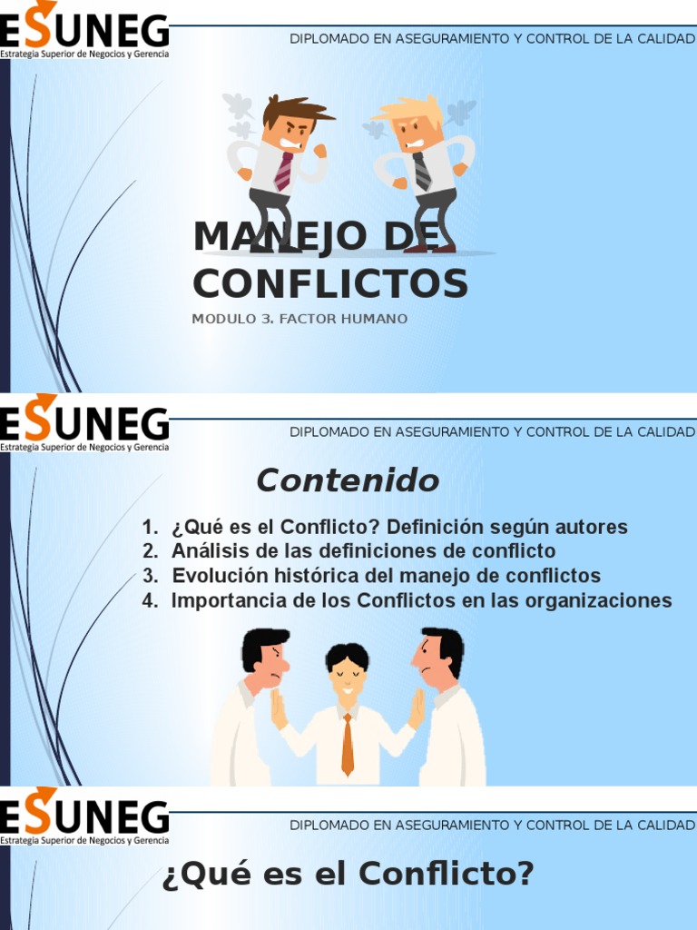 Presentacion Manejo de Conflictos | PDF | Conflicto (proceso) | Sicología