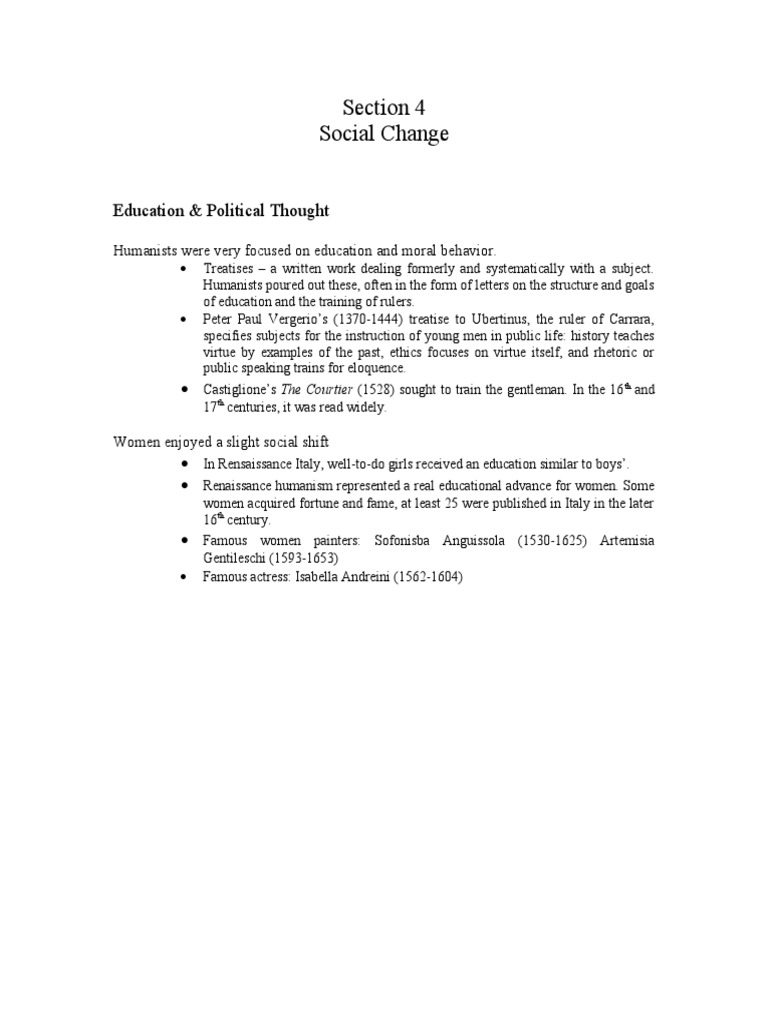 Humanism's Impact on Education and Women | PDF | Social Science
