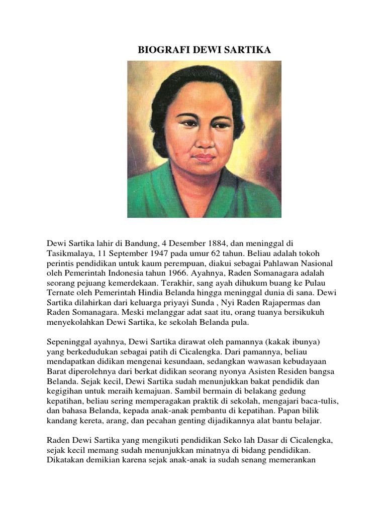 Biografi Dewi Sartika | PDF