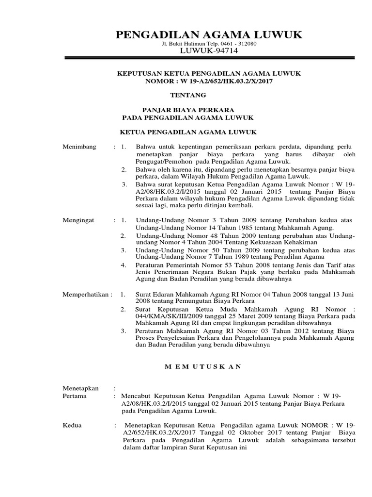 SK Radius Pa Luwuk | PDF