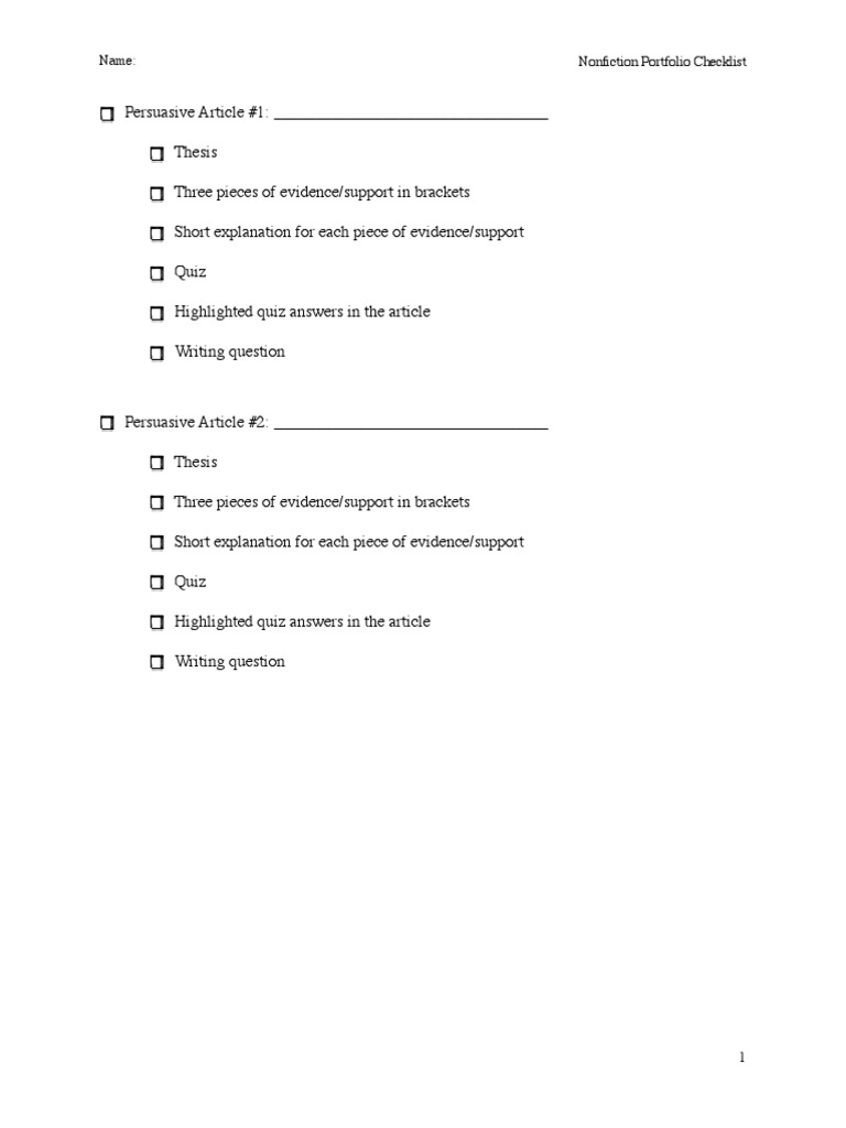 NF Portfolio Checklist 3 | PDF | Fallacy | Epistemology