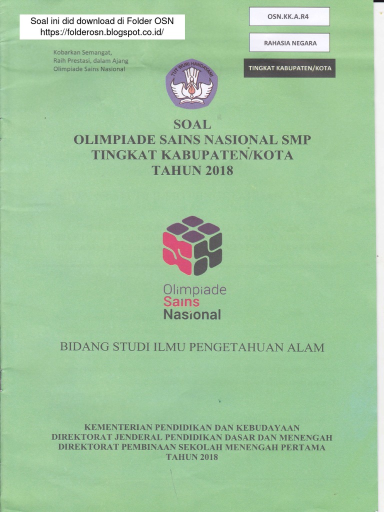 2018 Soal Osk Ipa SMP 2018 Folder Osn | PDF