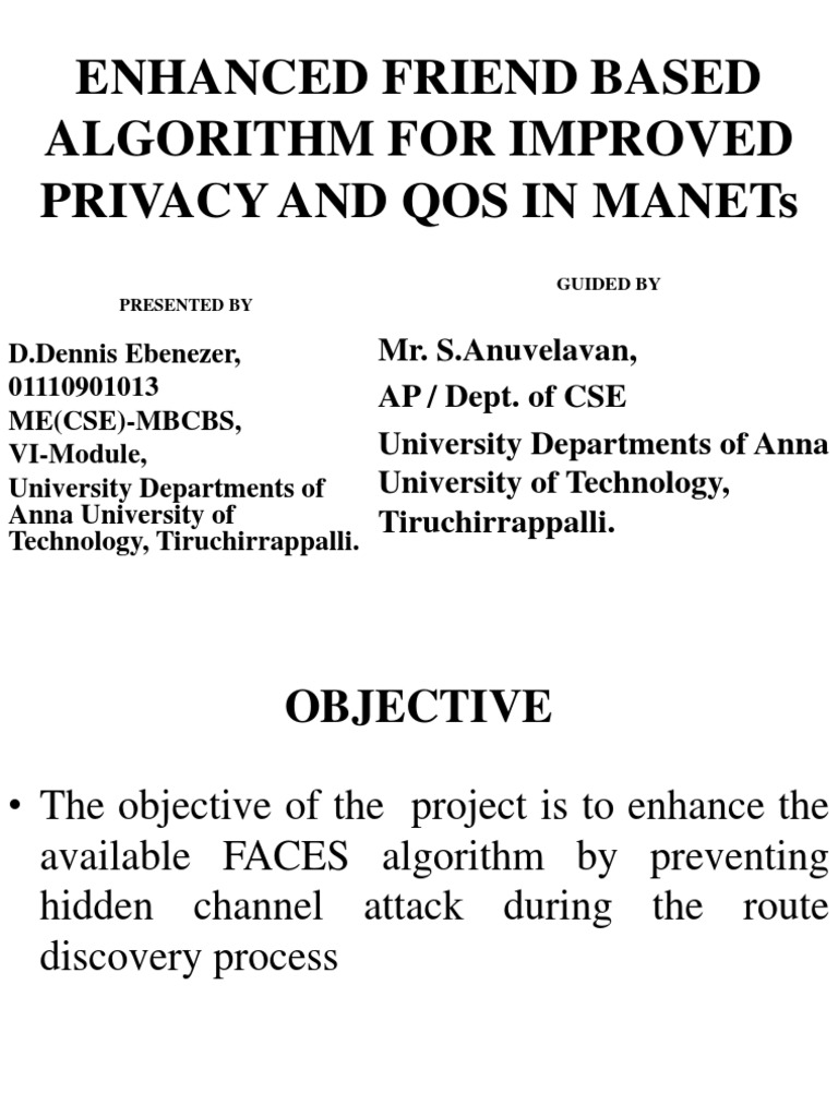 Enhanced Friend Based Algorithm For Improved Privacy and Qos | PDF ...