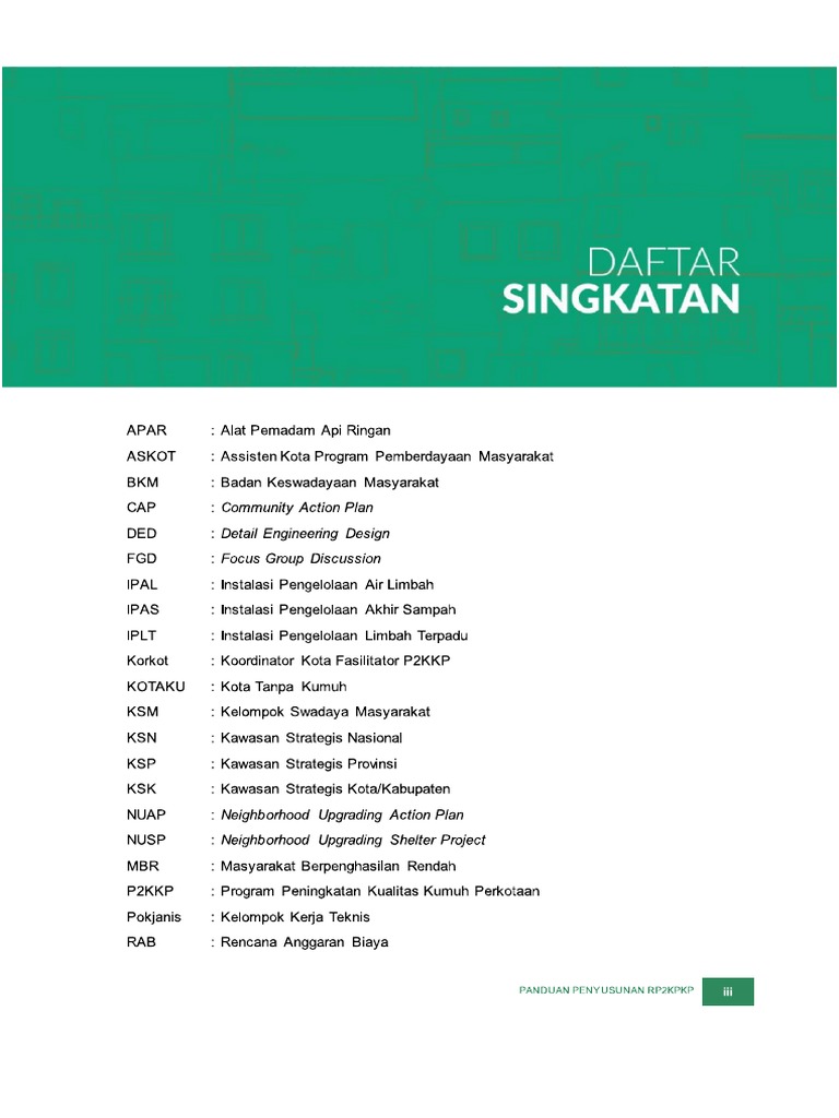 Daftar Singkatan RP2KPKP | PDF