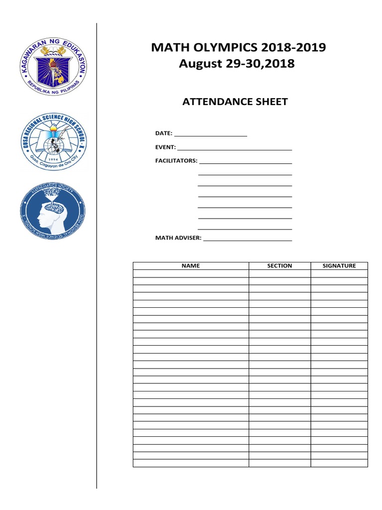 Attendance For Math Map Reading | PDF