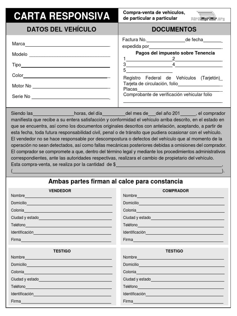 Carta Responsiva Para Imprimir 1 | Business