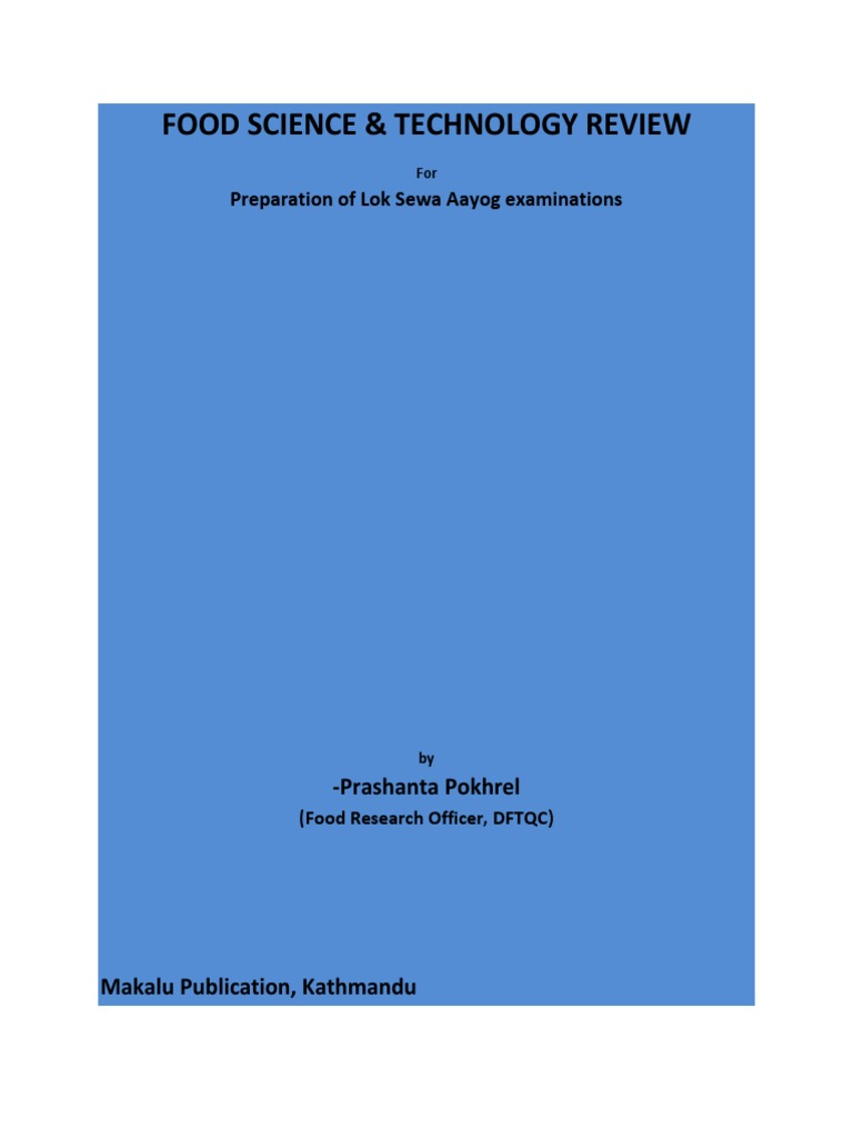 Food Science & Technology Review For Lok Sewa Aayog, 2075 | PDF ...