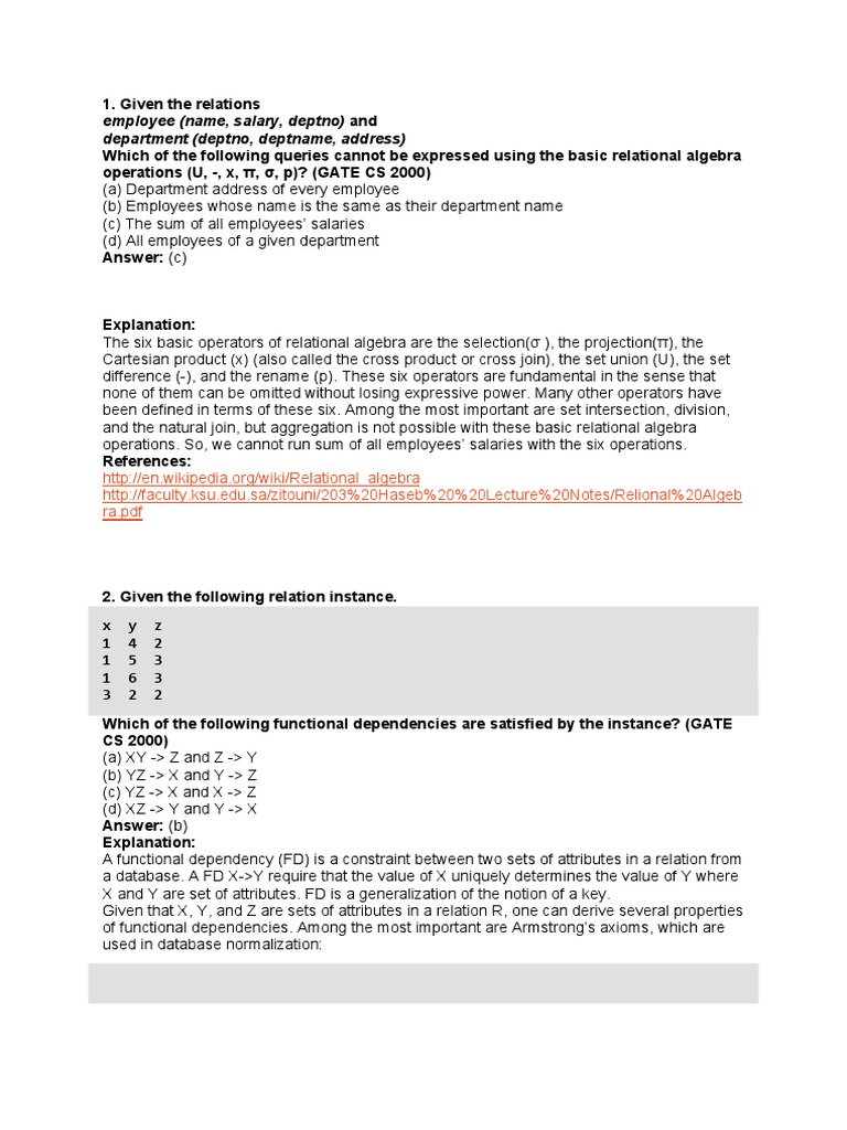 DBMS MCQ | PDF | Relational Model | Information Retrieval