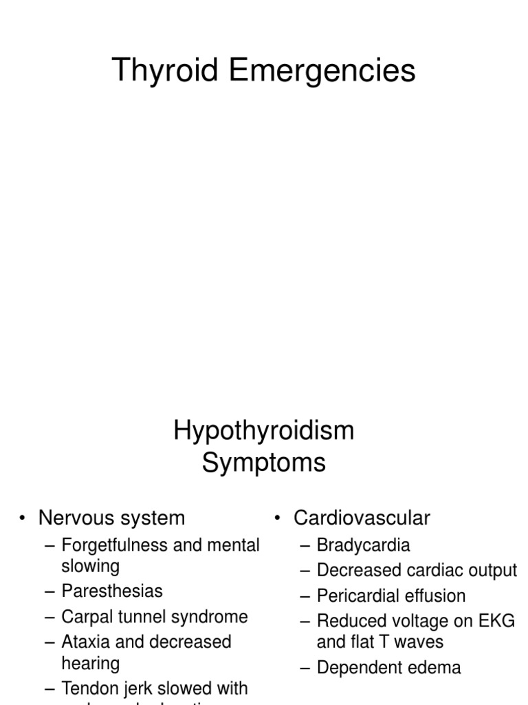 Thyroid Emergencies | PDF | Hypothermia | Hypothyroidism