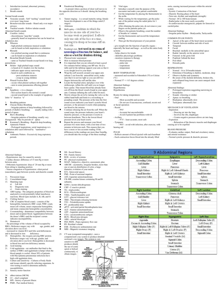 Clinical Pharmacy Notes | PDF | Pulse | Breathing