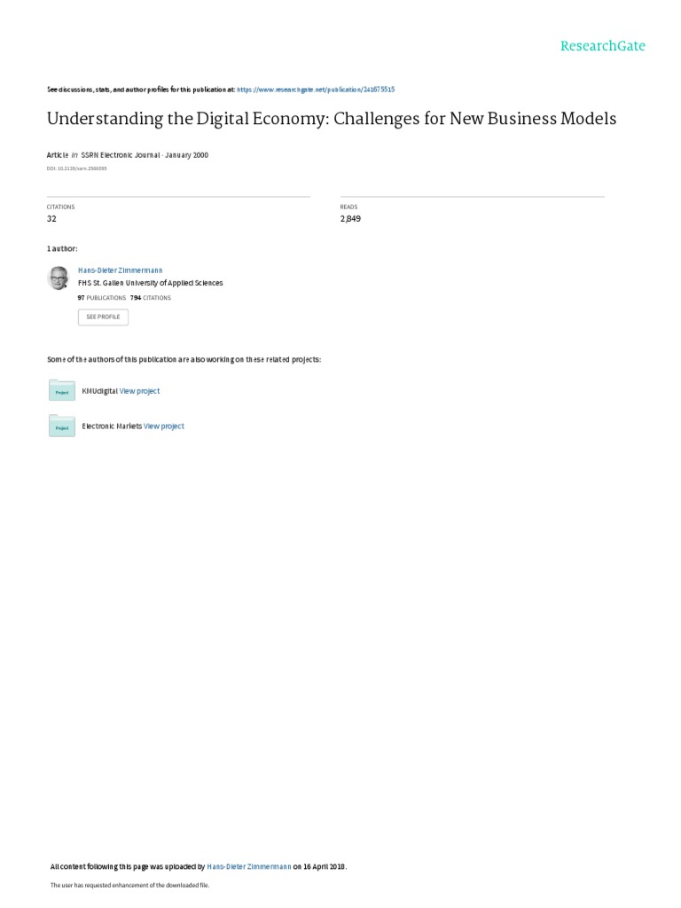 Understanding The Digital Economy Challenges For N | PDF | Business ...