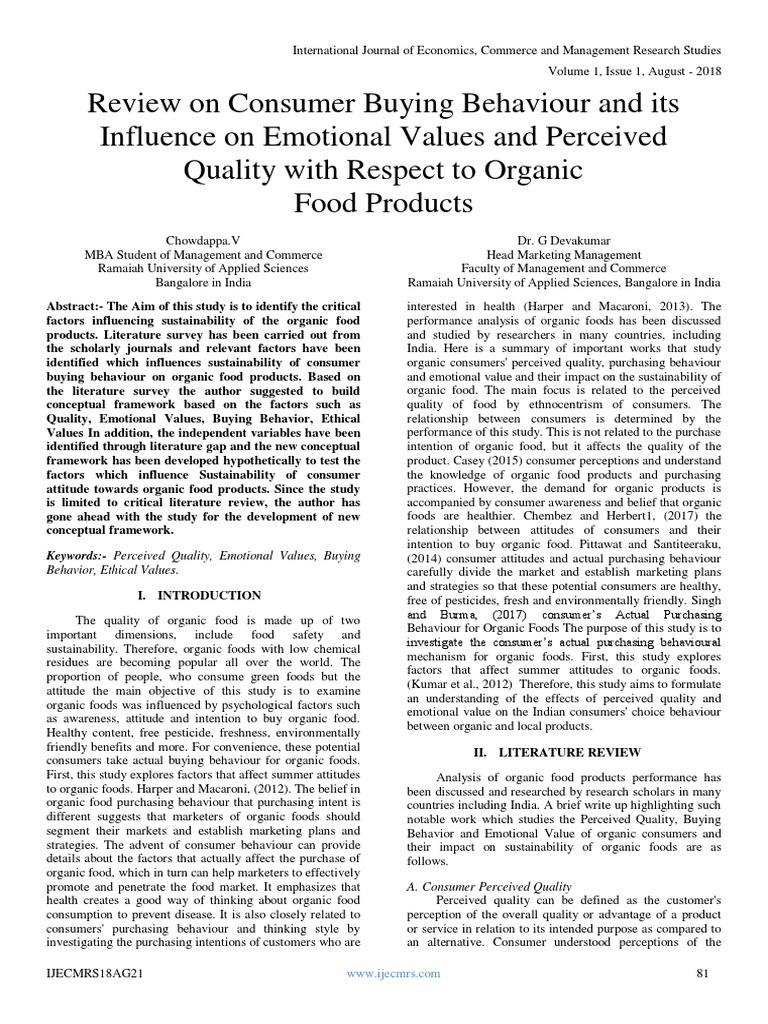 Consumer Behavior in Organic Food Market | PDF | Organic Foods | Behavior