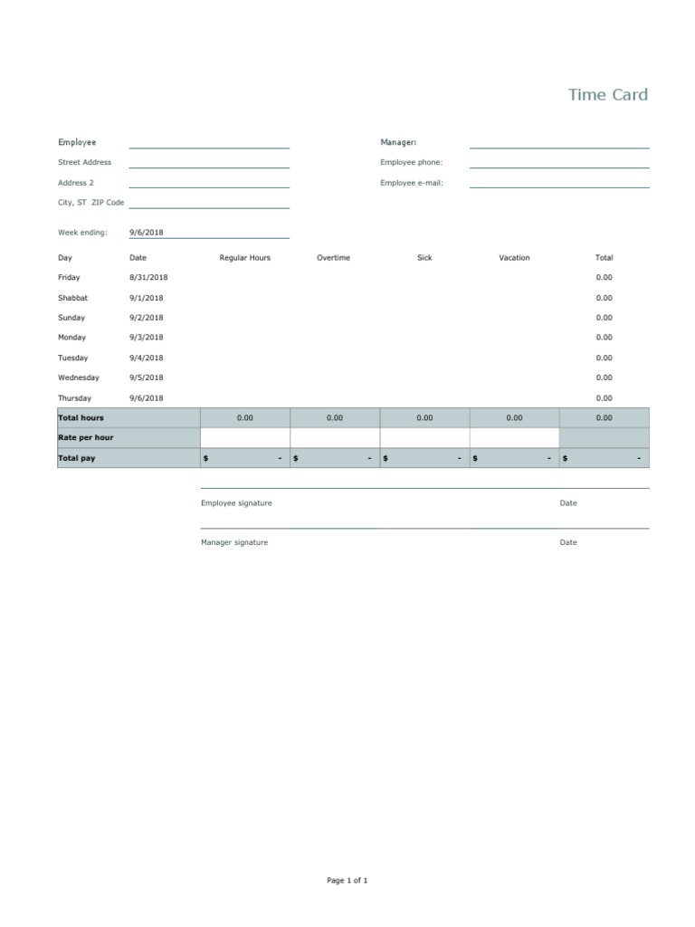 Time Card: Employee Manager | PDF
