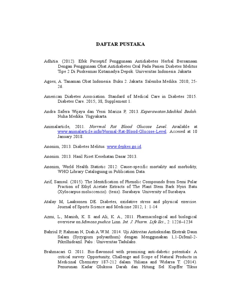 DAFTAR PUSTAKA | Diabetes Melitus | Obat