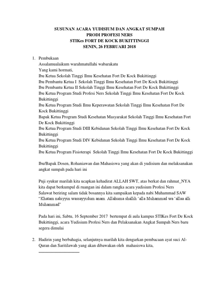 Susunan Acara Yudisium | PDF