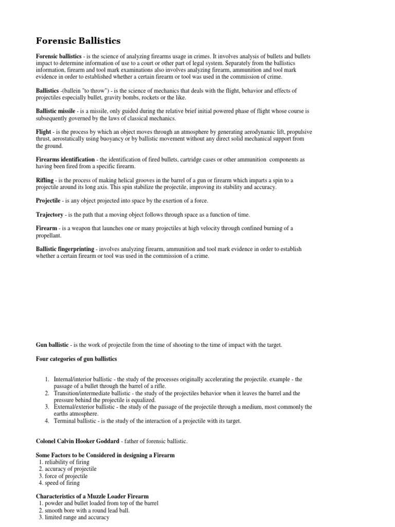 Forensic Ballistics | PDF | Ballistics | Cartridge (Firearms)