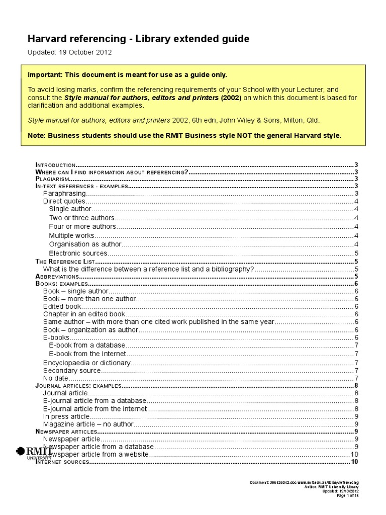 Harvard referencing guide | PDF | Act Of Parliament | Citation