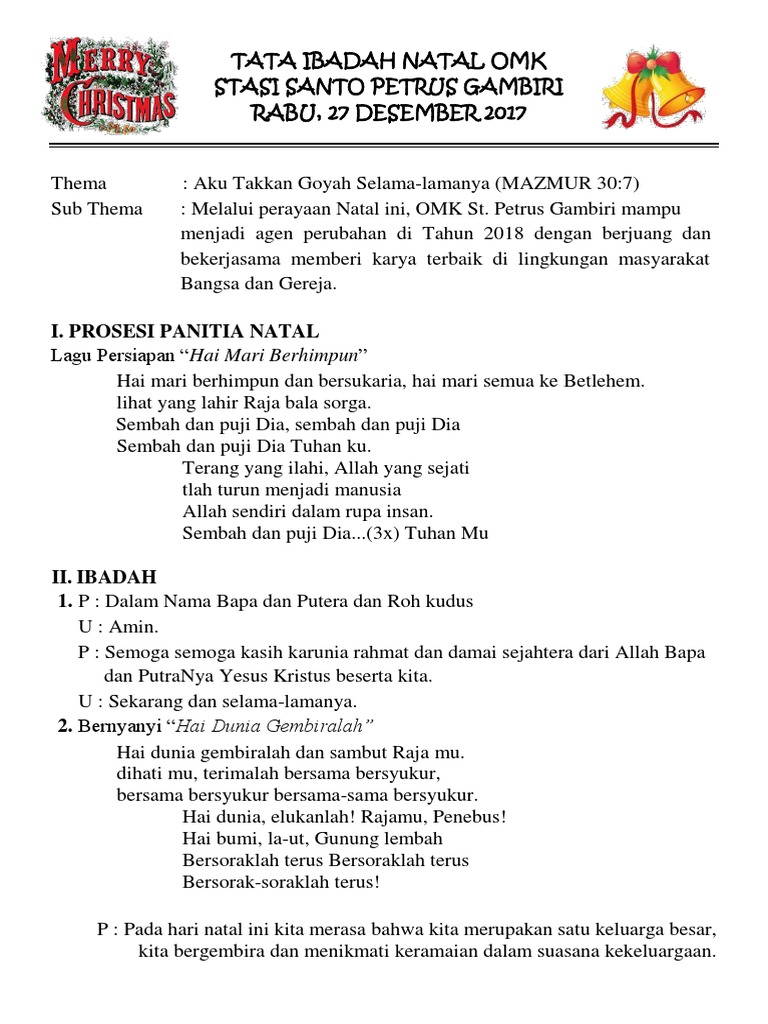 Tata Ibadah Natal Omk | PDF