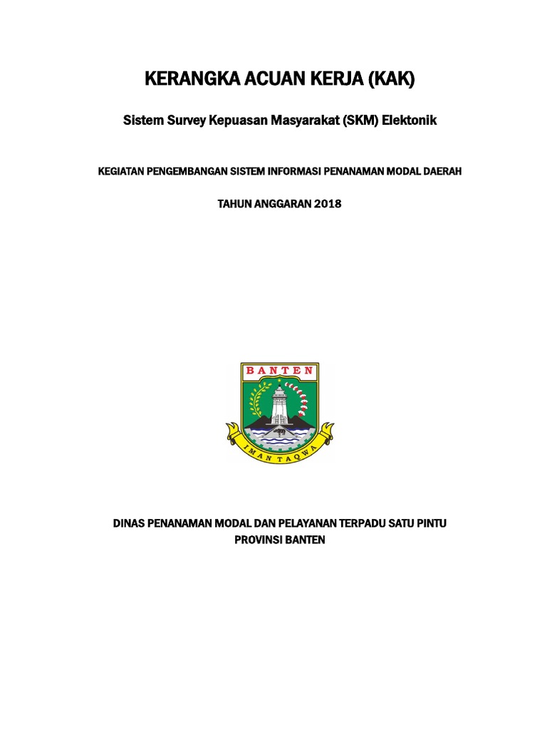 KAK Penyusunan Sistem SKM 2018 | PDF