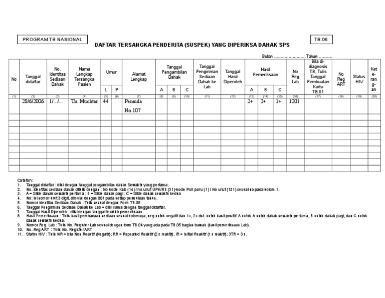 Contoh Isian Tb.06 | PDF