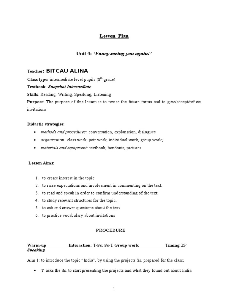 Lesson Plan | Download Free PDF | Lesson Plan | Vocabulary