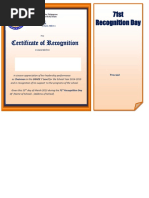 Certificate of Recognition For Feeding Program | PDF