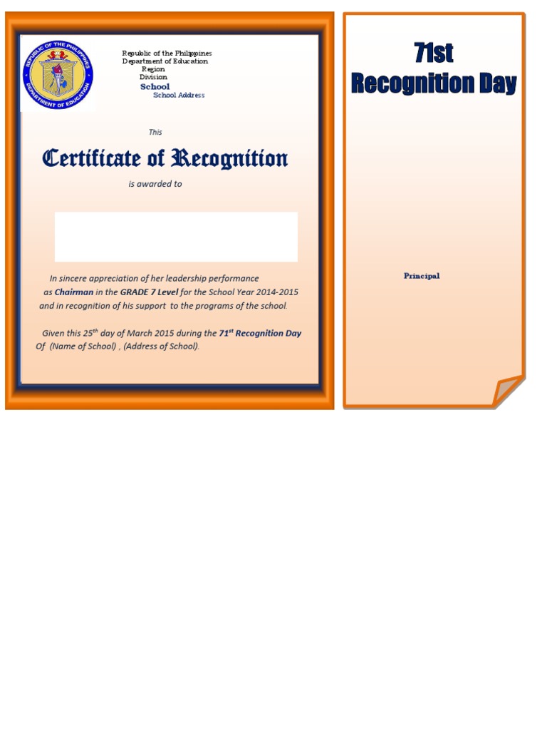 Sample Certificate Chairmanship | PDF