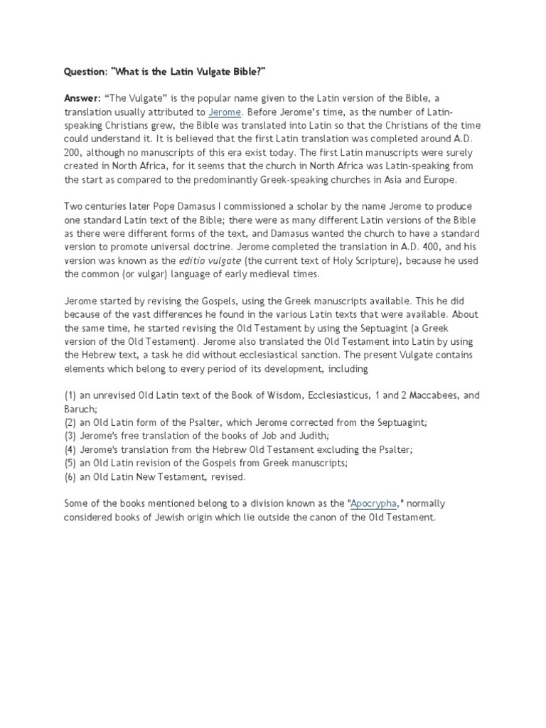 Latin Vulgate | PDF | Classics