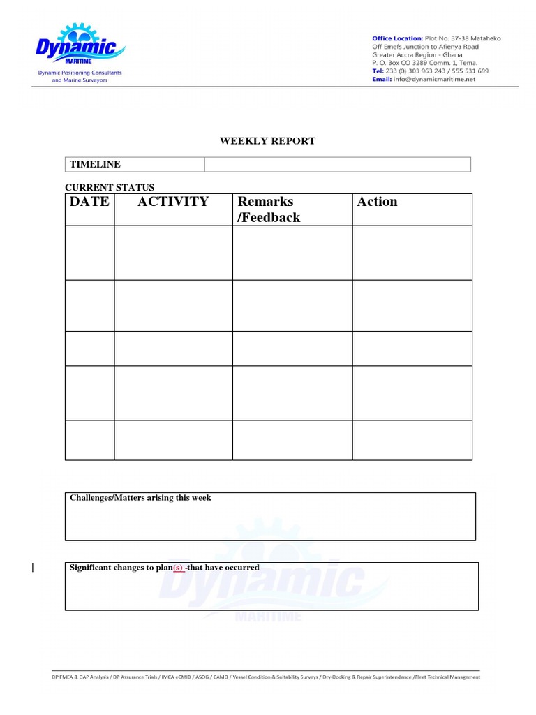 Weekly Report Template | PDF