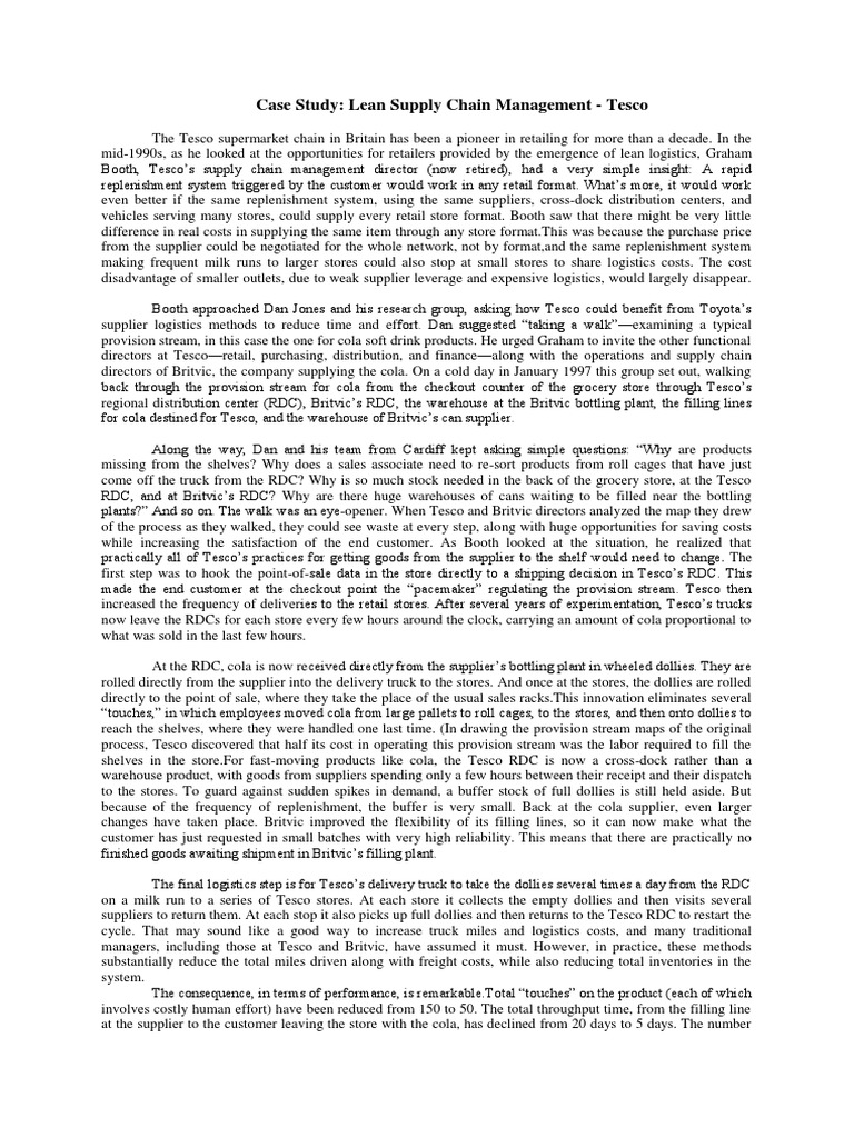 Studiu de Caz - Lean SCM Tesco | PDF | Tesco | Retail