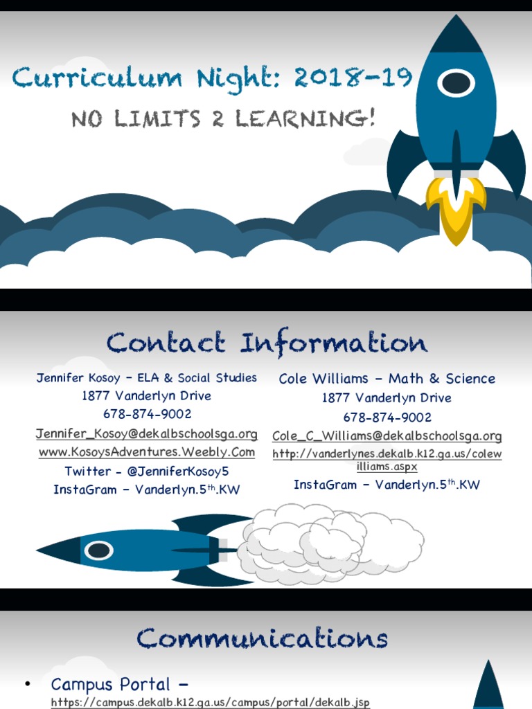 Curriculum Night Template 2018-19 (1) (Autosaved) PDF | Download Free ...