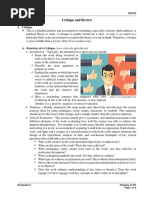 Critique Paper Template | PDF | Evaluation | Cognition